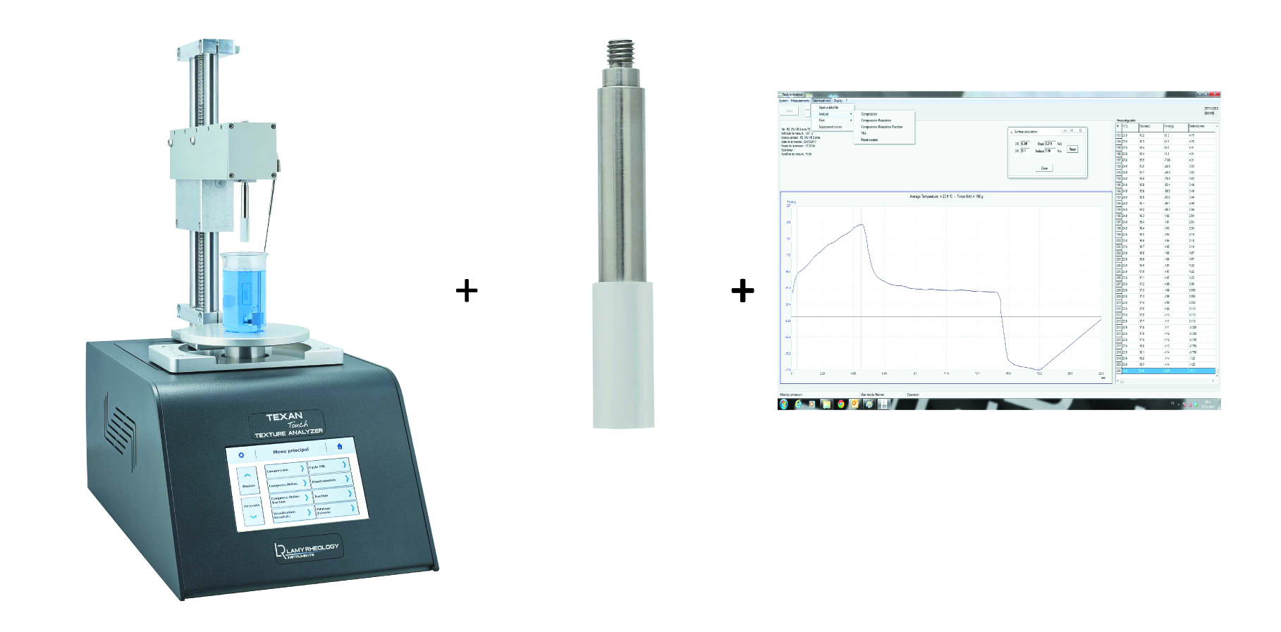 The BLOOM test of gelatine using the Lamy TEX’AN TOUCH Texture Analyser ...